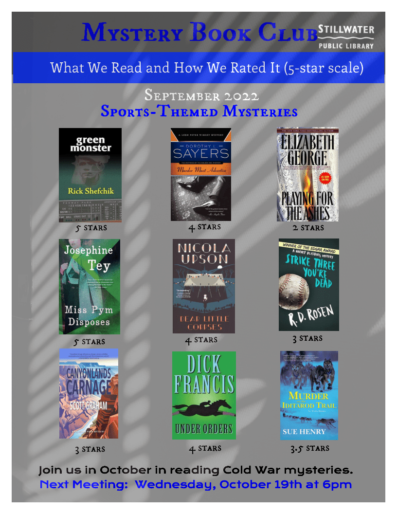 Mystery Book Club Lists - Stillwater Public Library
