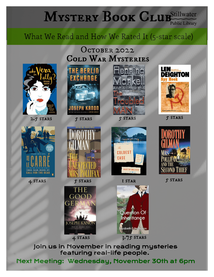 Mystery Book Club Lists - Stillwater Public Library