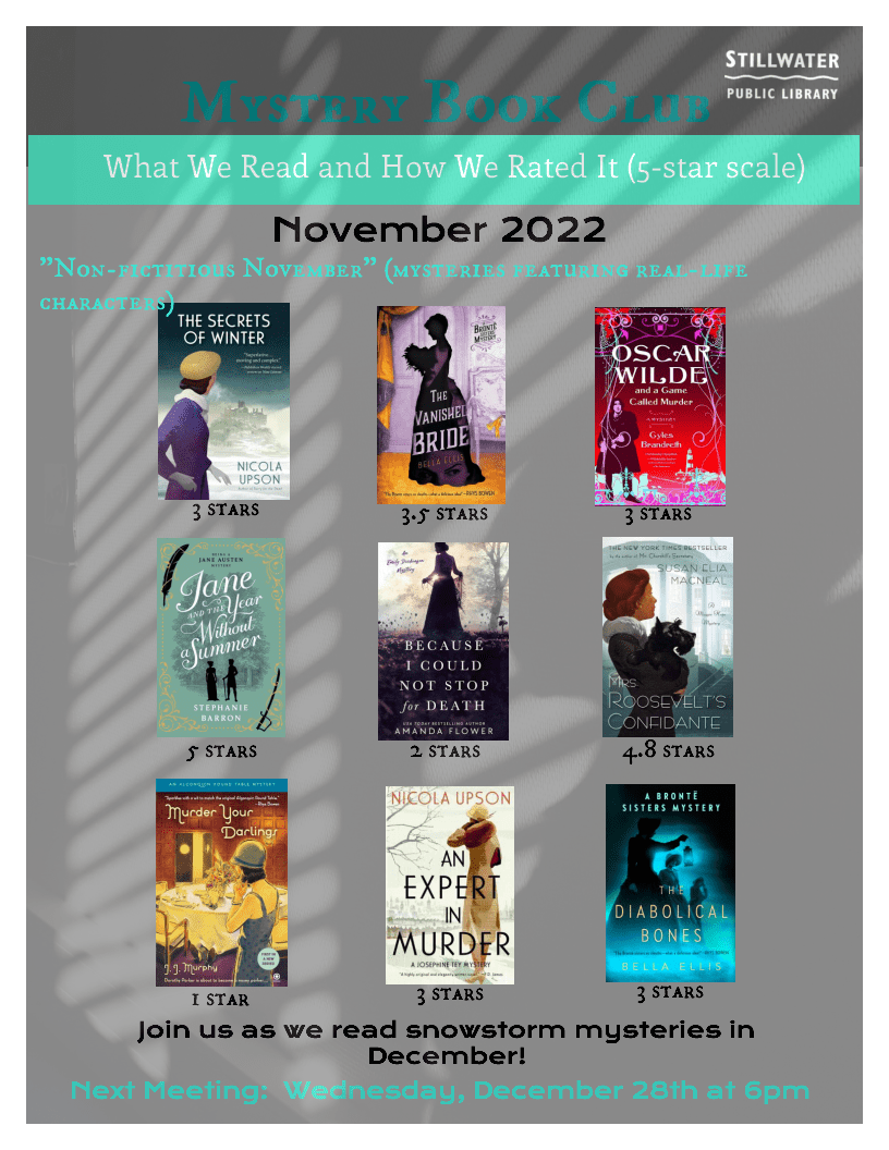 Mystery Book Club Lists - Stillwater Public Library