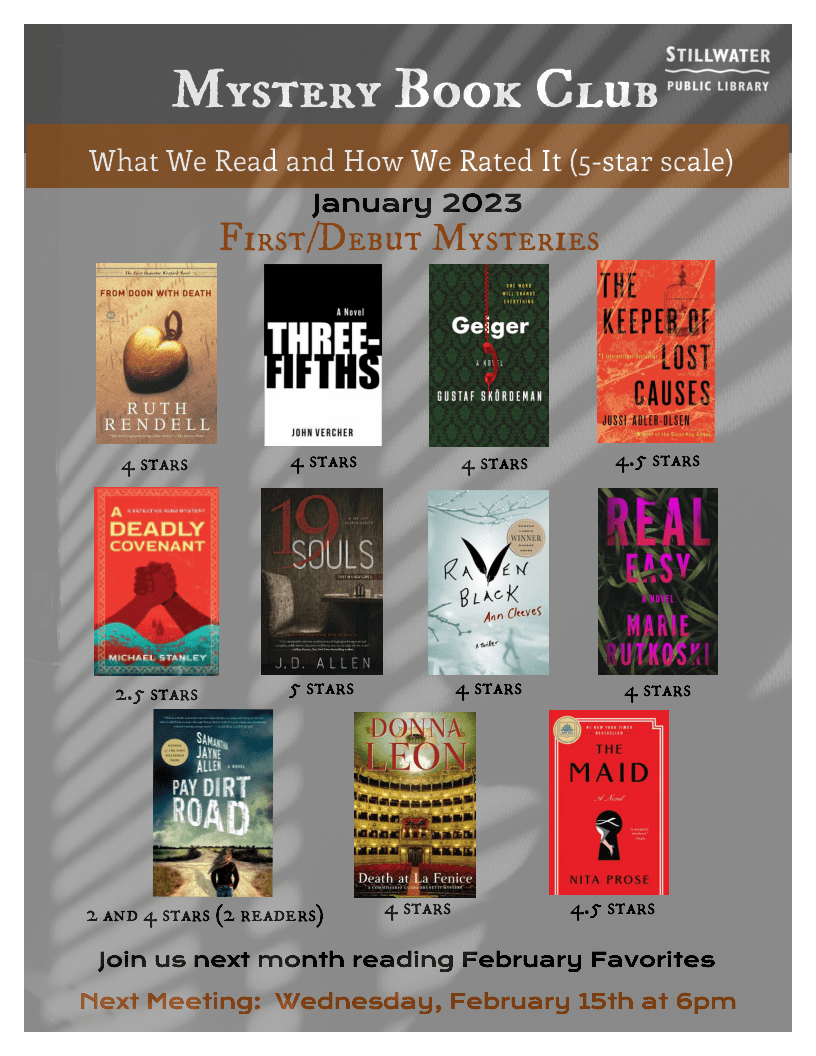 Mystery Book Club Lists - Stillwater Public Library