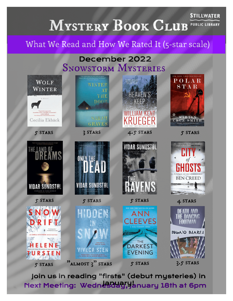 Mystery Book Club Lists - Stillwater Public Library